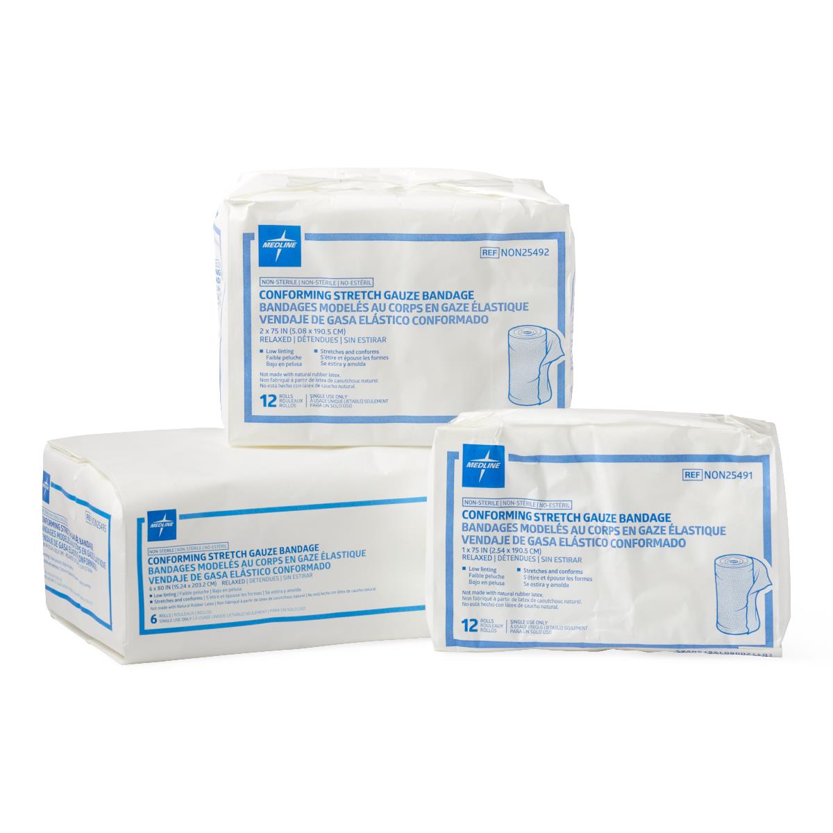 Medline Nonsterile Conforming Stretch Gauze Bandages | Medline