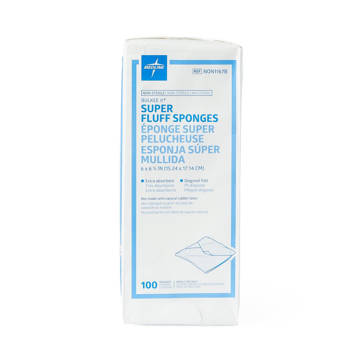 Medline Nonsterile Bulkee II Extra Absorbent Super Fluff Sponge | Medline