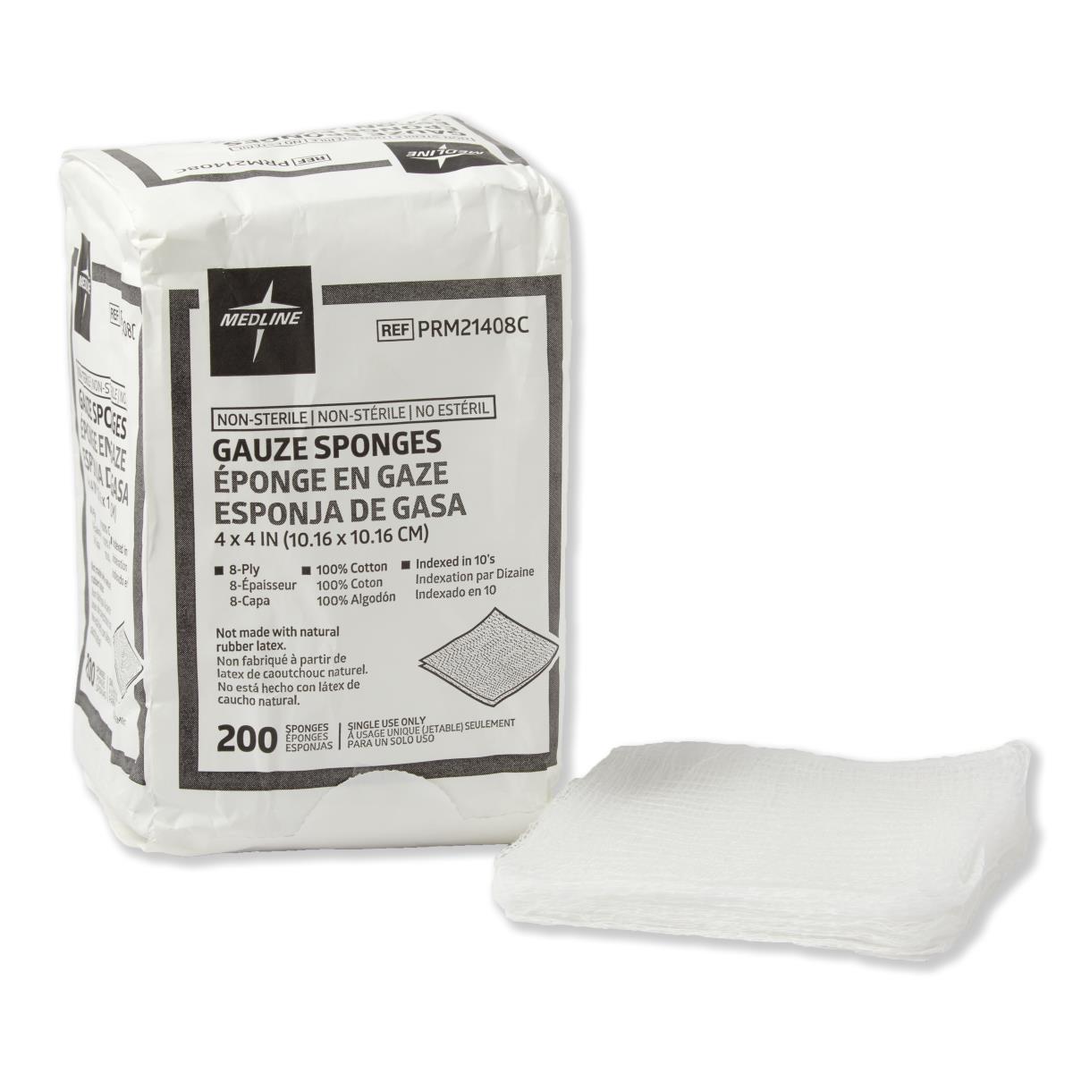 Medline Nonsterile 100% Cotton Woven Gauze Sponges | Medline