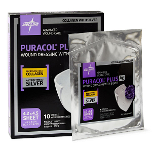 Puracol Plus Ag+ Collagen Wound Dressings with Silver | Medline ...