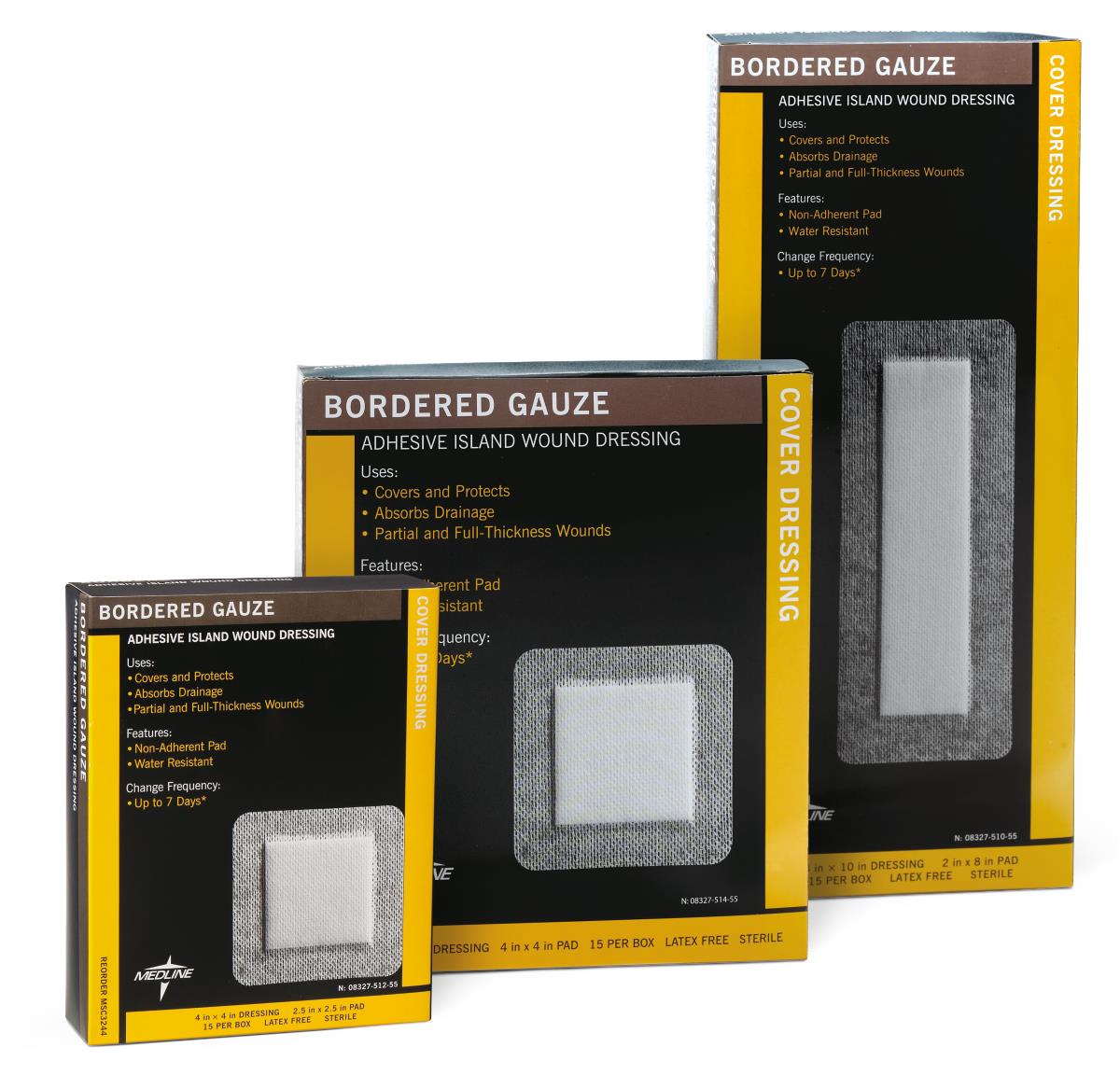Medline Bordered Gauze Adhesive Island Wound Dressings | Medline