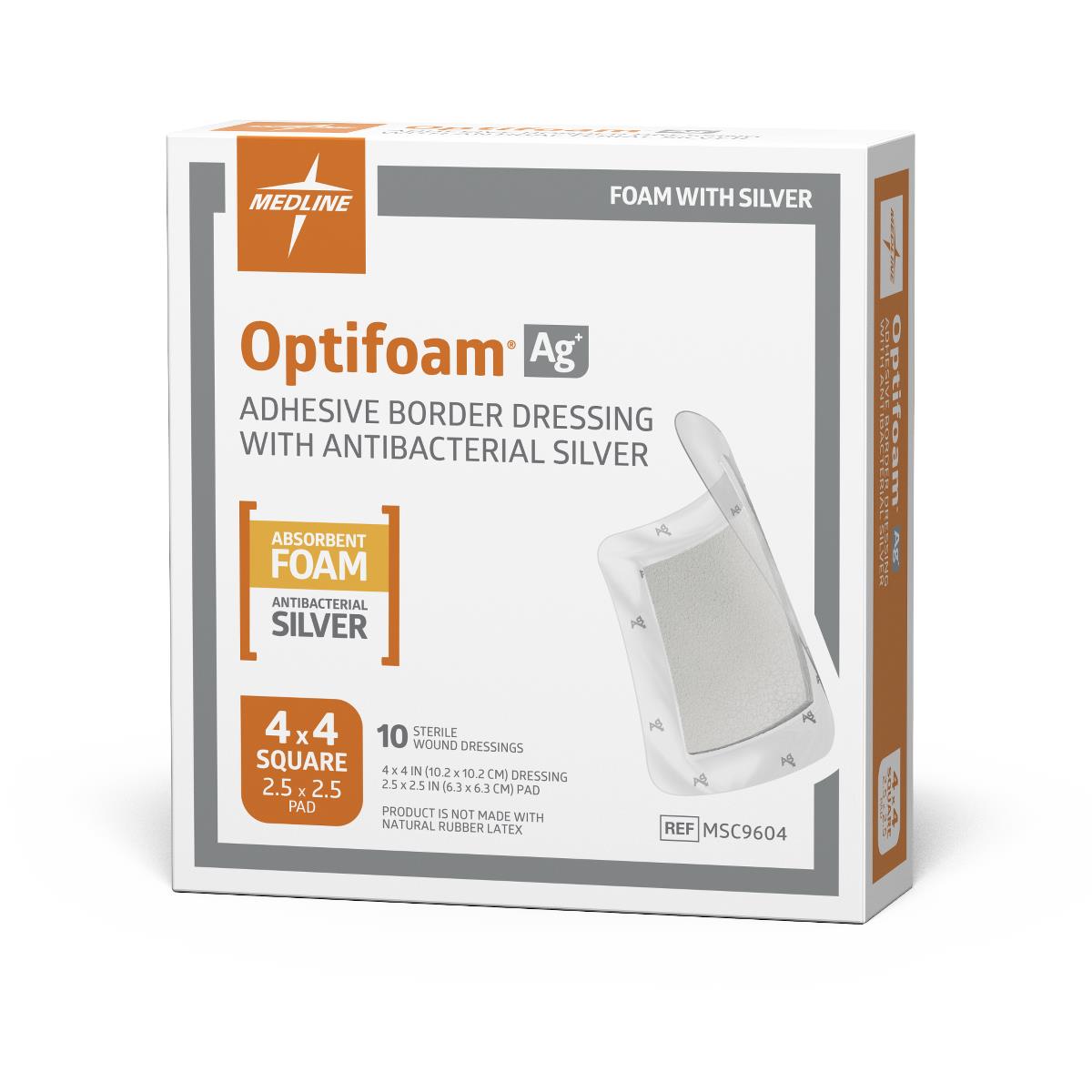 Optifoam Ag+ Adhesive Foam Wound Dressings | Medline
