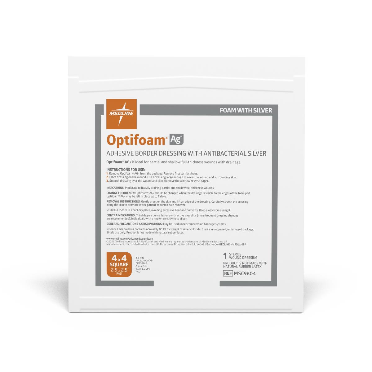 Optifoam Ag+ Adhesive Foam Dressings | Medline