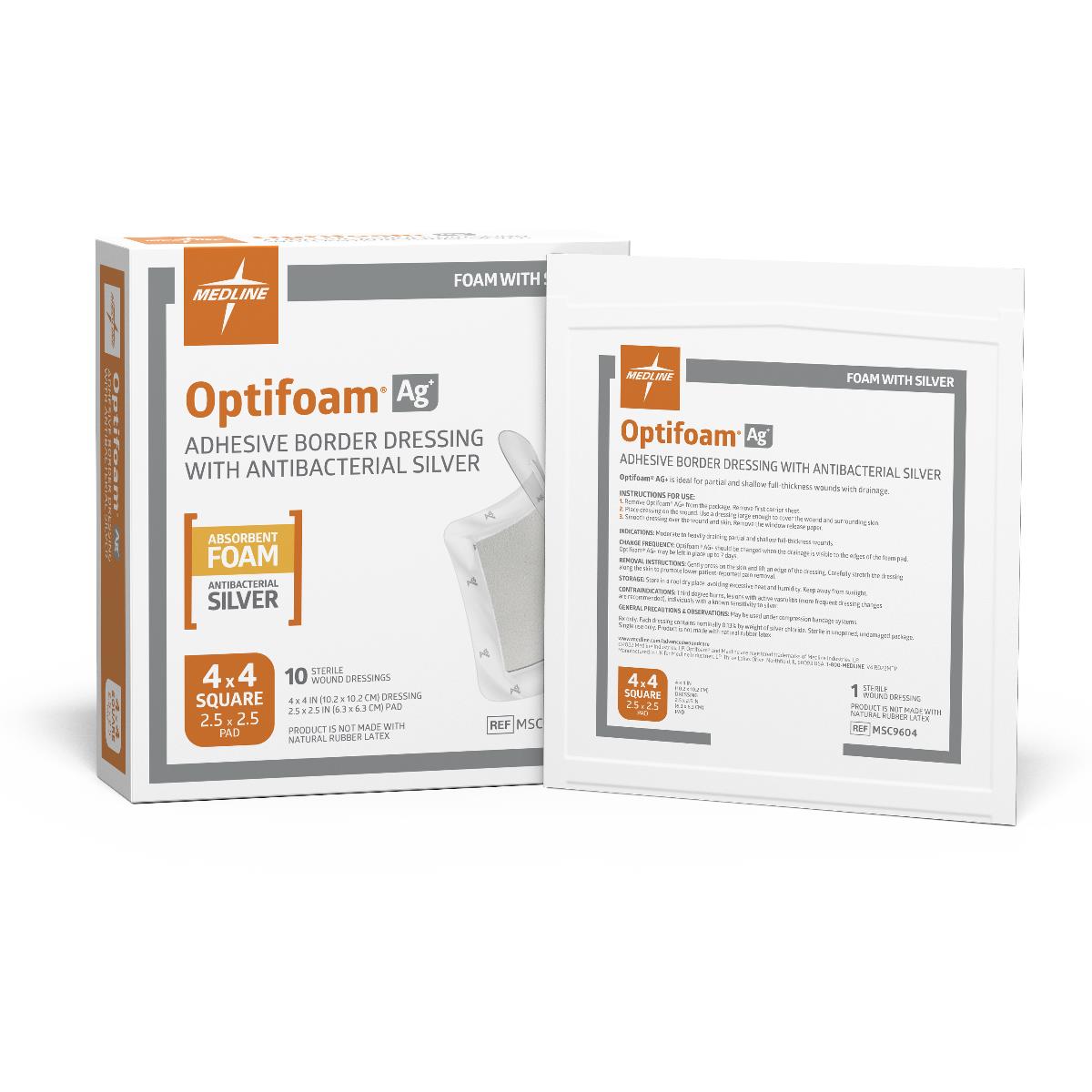 Optifoam Ag+ Adhesive Foam Dressings | Medline