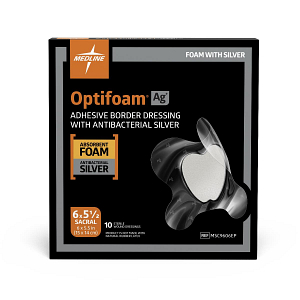 Optifoam Ag+ Silver Sacrum Adhesive Foam Wound Dressings | Medline