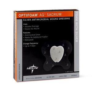 Optifoam AG+ Sacrum Silver Antimicrobial Wound Dressing | Medline ...