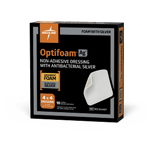 Optifoam Ag+ Silver Nonadhesive Foam Wound Dressing | Medline