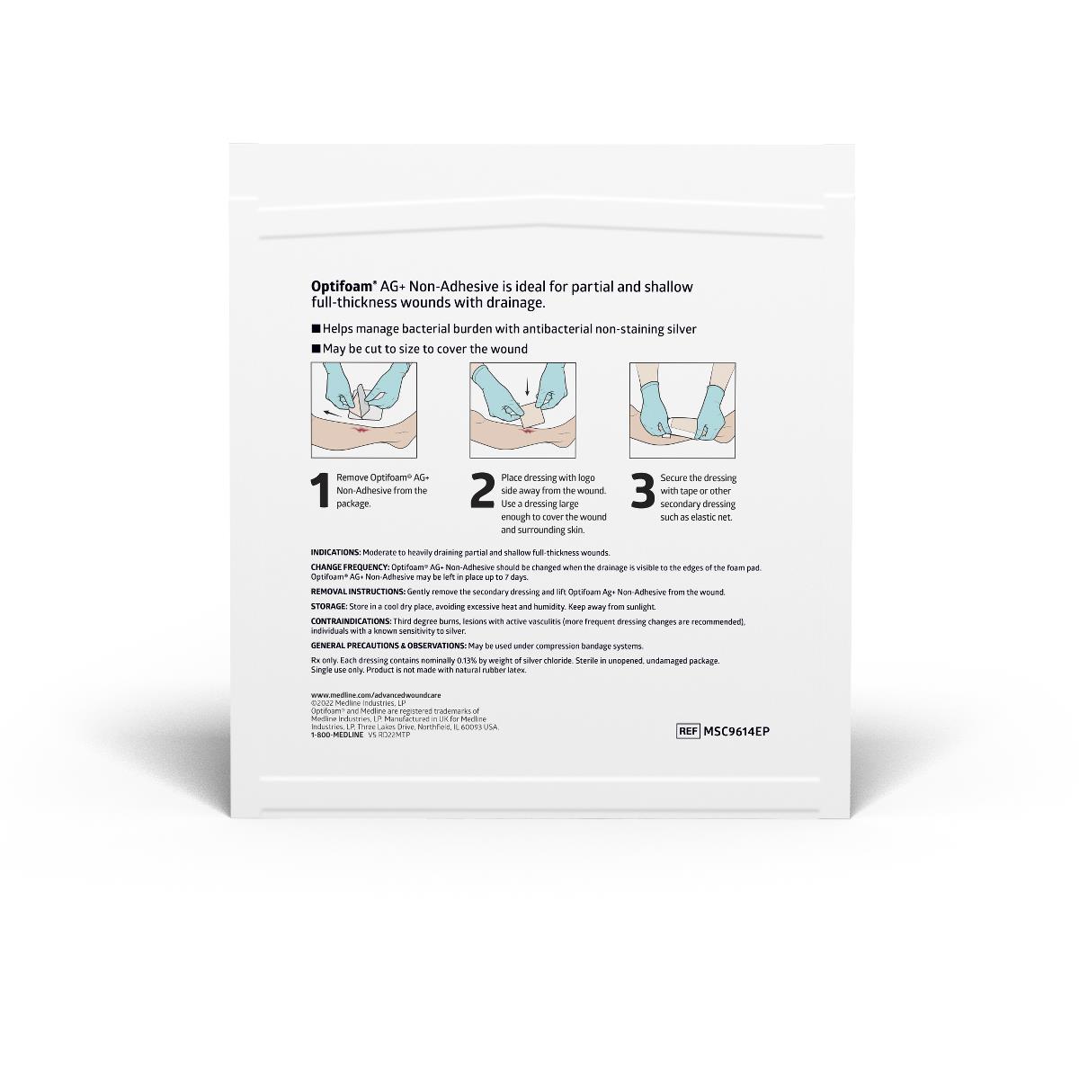 Optifoam Ag+ Silver Nonadhesive Foam Wound Dressing | Medline