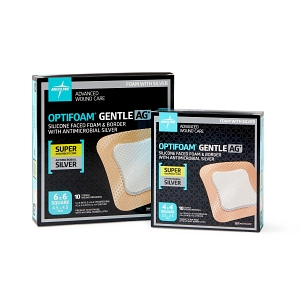Optifoam Gentle Ag+ Silicone-Faced Foam Dressings | Medline Industries, Inc.