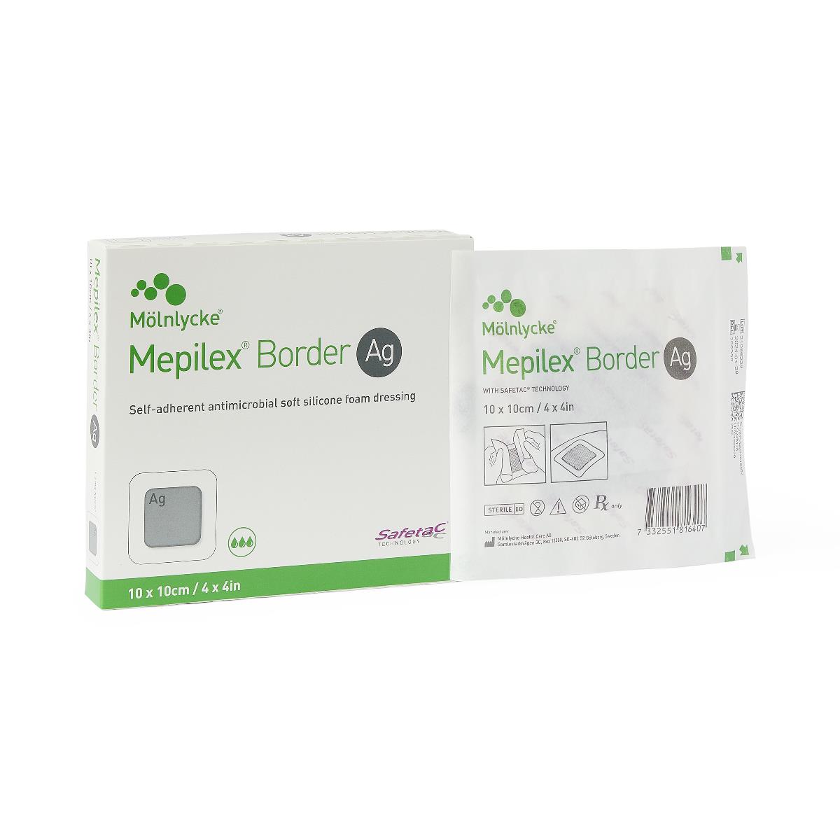 Mepilex Border Ag Adhesive Foam Dressings with Safetac | Medline