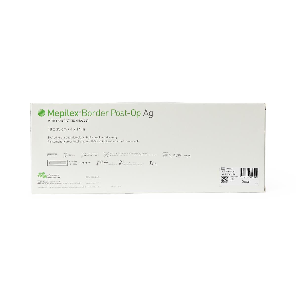Mepilex Border Ag Adhesive Foam Dressings with Safetac | Medline