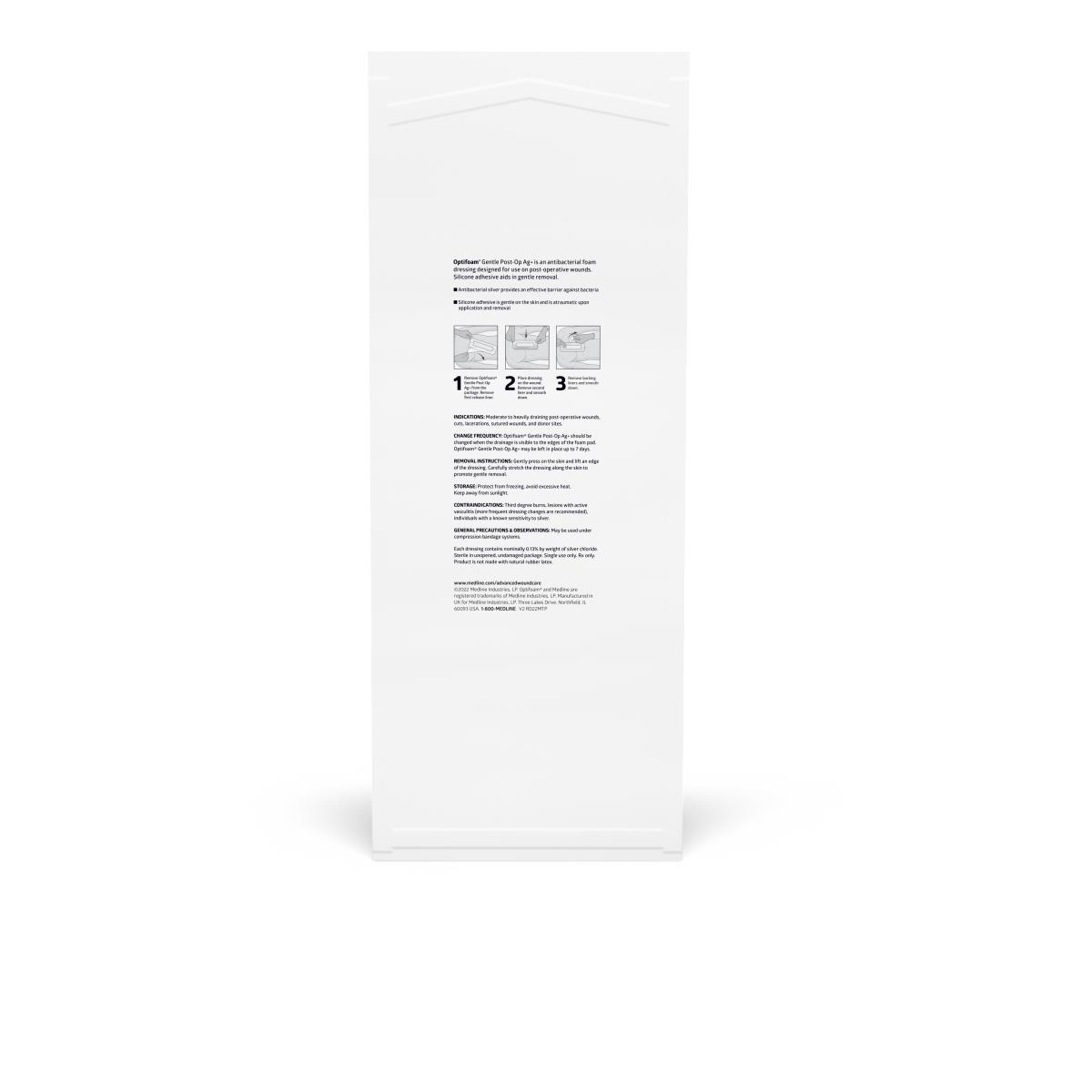 Optifoam Gentle Ag+ Foam Post-Op Dressings with Silicone Border | Medline