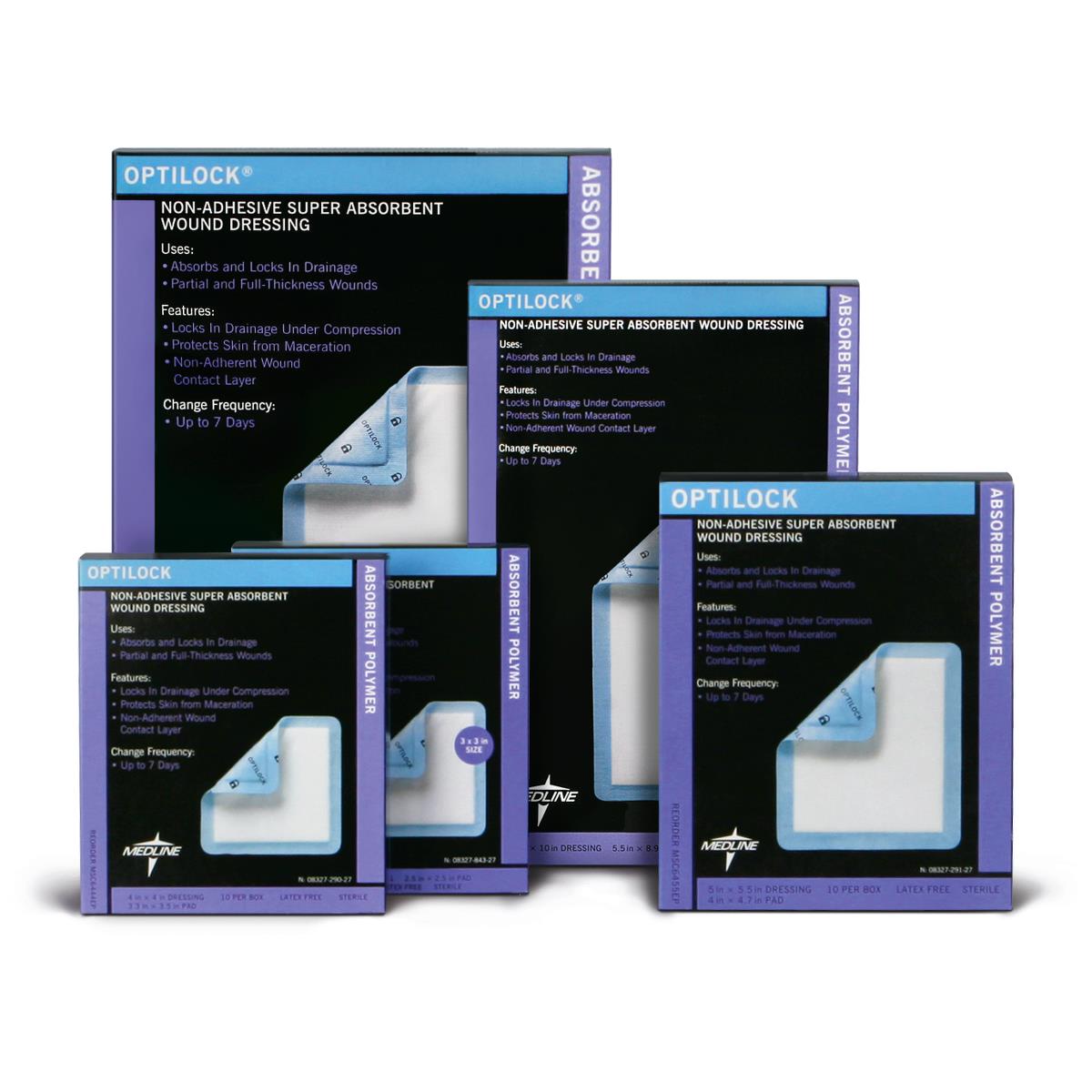 OptiLock Nonadhesive Super Absorbent Wound Dressings | Medline