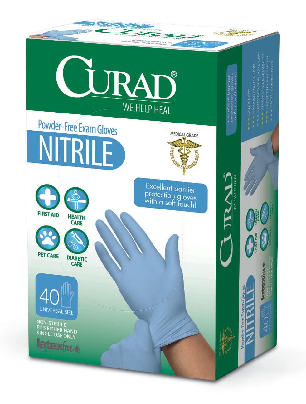 CURAD Chemical-Resistant Nitrile Exam Gloves | Medline