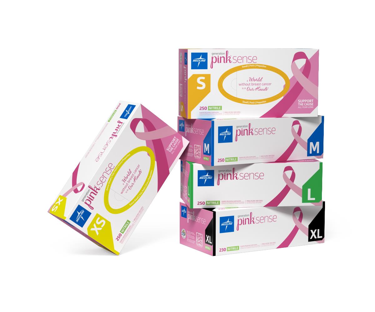 Generation Pink Sense Powder-Free Nitrile Exam Gloves | Medline