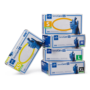 SensiCare Ice Blue Powder-Free Nitrile Exam Gloves | Medline Industries ...