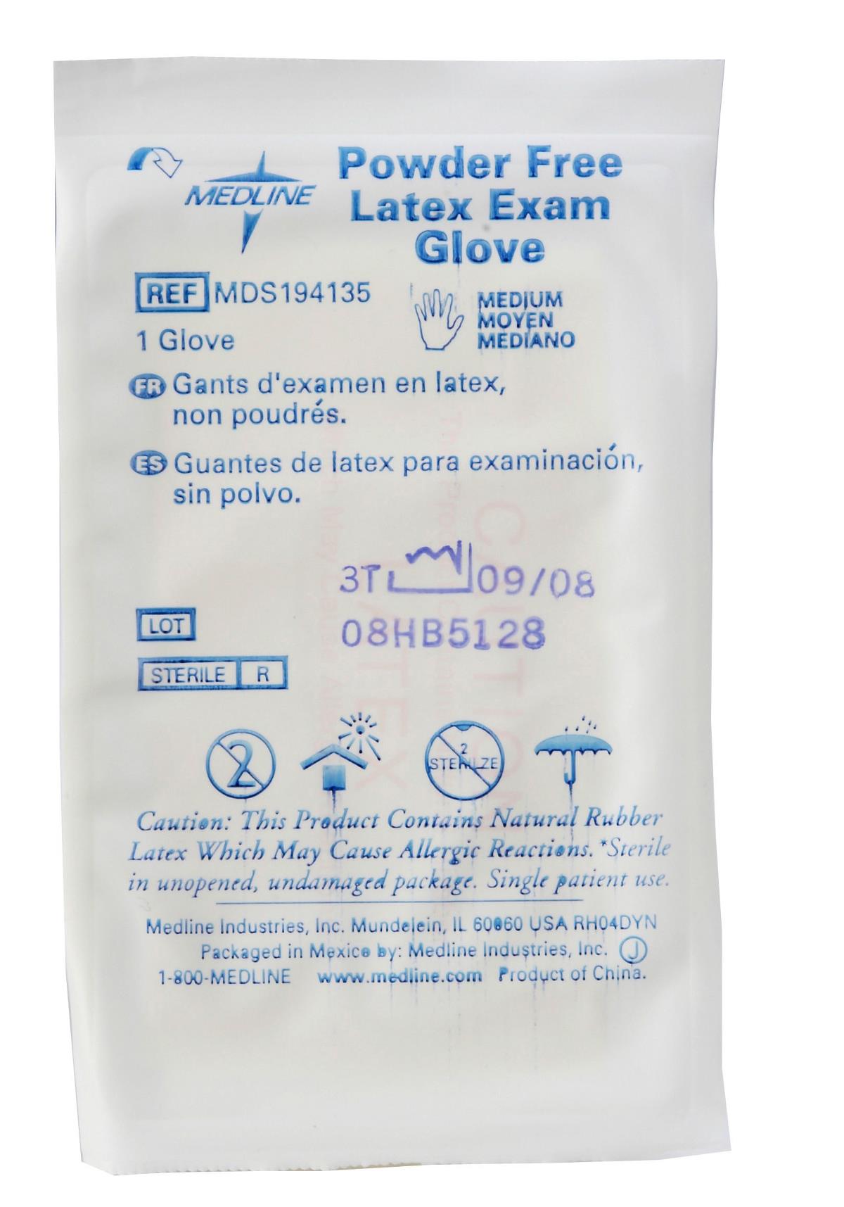 Medline Sterile Powder-Free Latex Exam Gloves | Medline