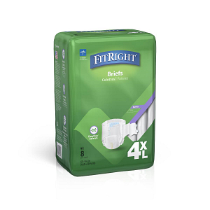 FitRight 4XL Cloth-Like Adult Incontinence Briefs | Medline