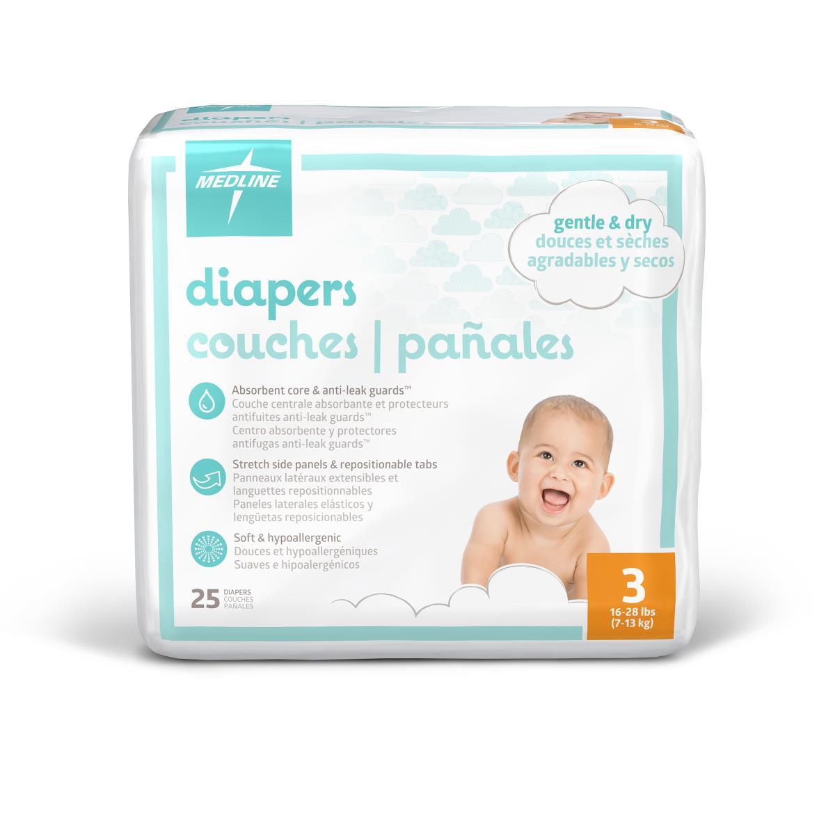 Medline Disposable Baby Diapers | Medline