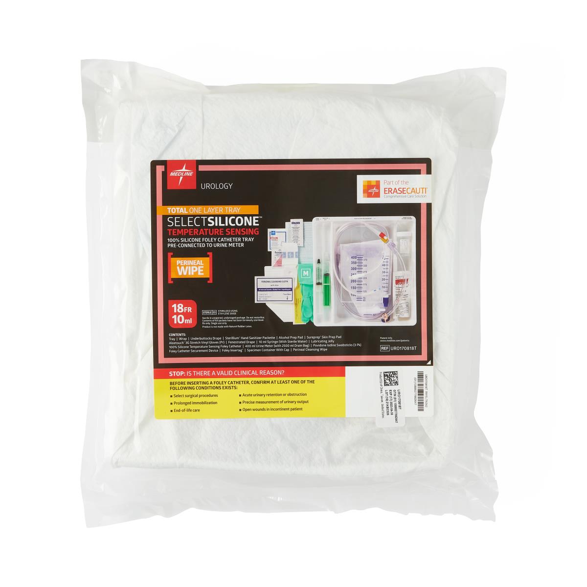 SelectSilicone 1-Layer Temperature-Sensing Foley Catheter Trays | Medline