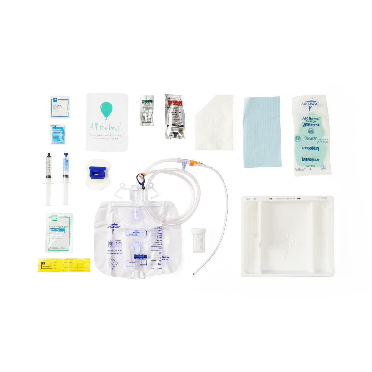 SelectSilicone Total 1-Layer Foley Catheter Trays with Drain Bag | Medline