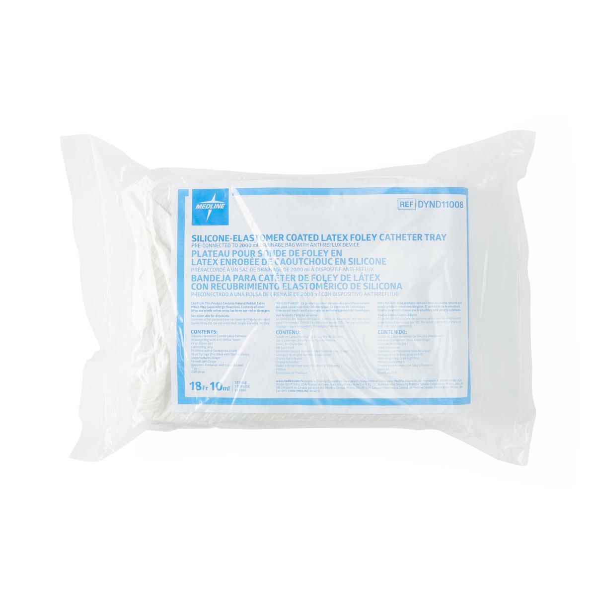 Silicone-Elastomer Latex 2-Layer Foley Catheter Tray / Drain Bag | Medline