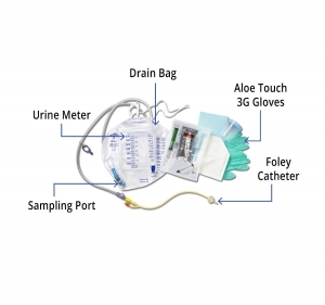 Silicone-Elastomer Latex 2-Layer Foley Catheter Tray / Urine Meter ...