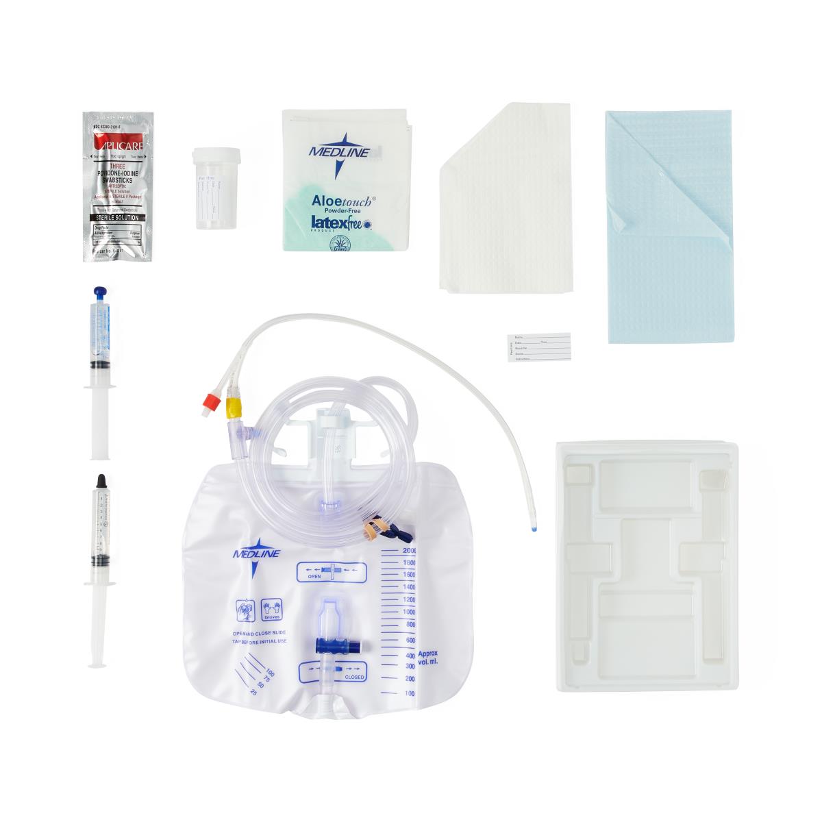 SelectSilicone 2-Layer Foley Catheter Trays with Drain Bag | Medline