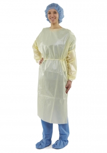 Medline Disp. Fluid-Resistant SMS Isolation Gowns with Full Back ...