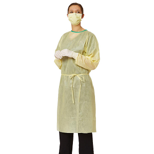 Medline Disposable AAMI Level 2 SMS Tape Tab Isolation Gown | Medline