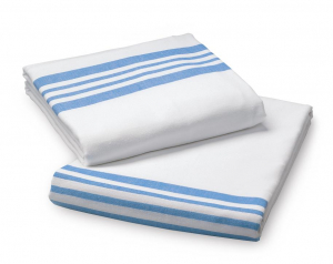 Medline Blue Striped Blended Flannel Spread Blanket | Medline