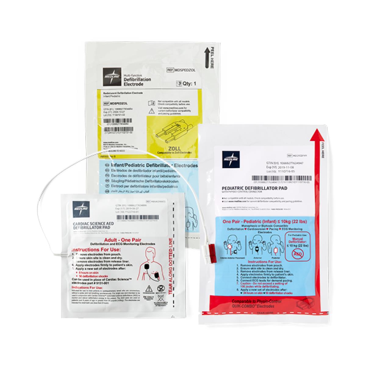 Medline Radiolucent/Radiotransparent Defibrillator Electrode Pads | Medline