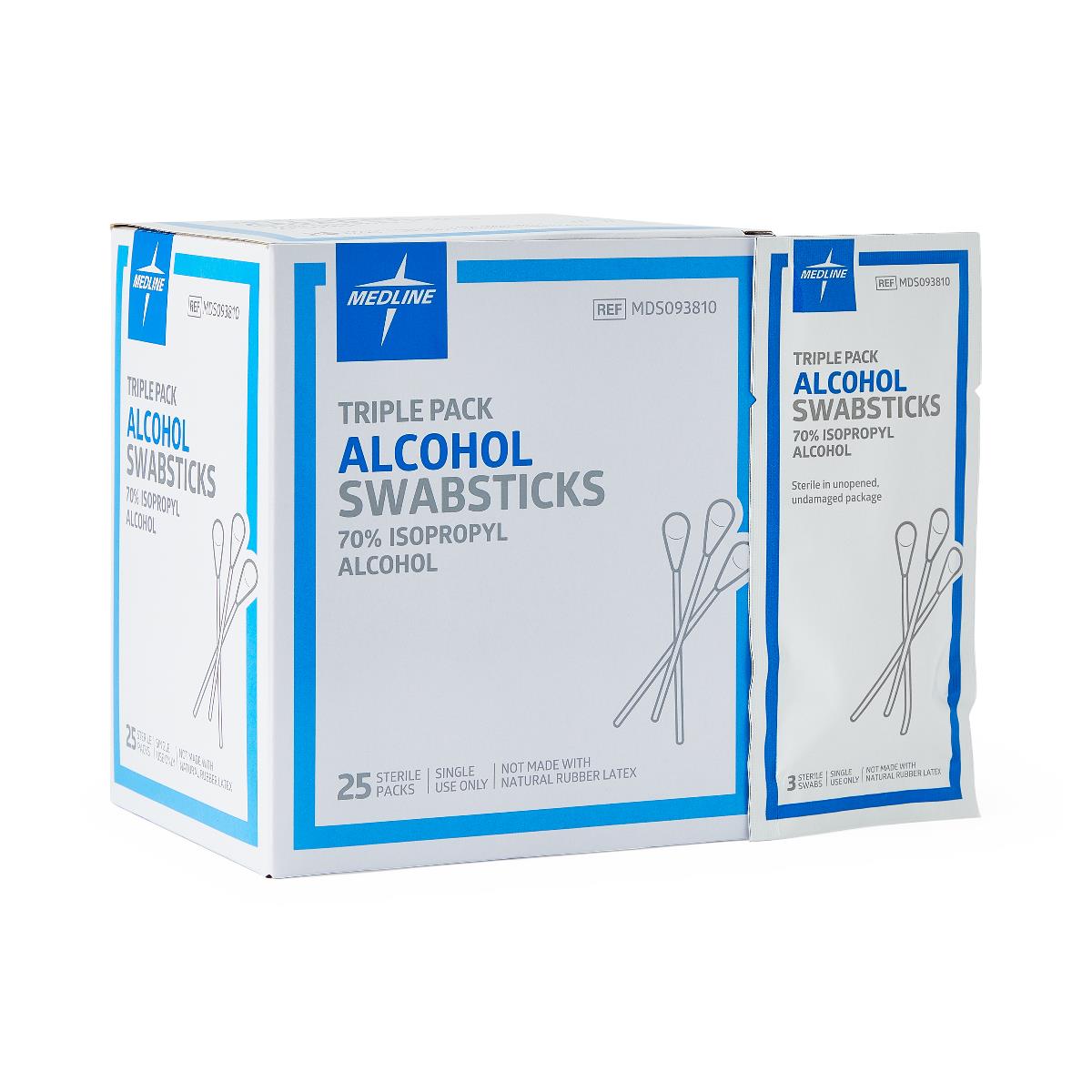 Medline Sterile Triple-Pack Alcohol Swabsticks | Medline