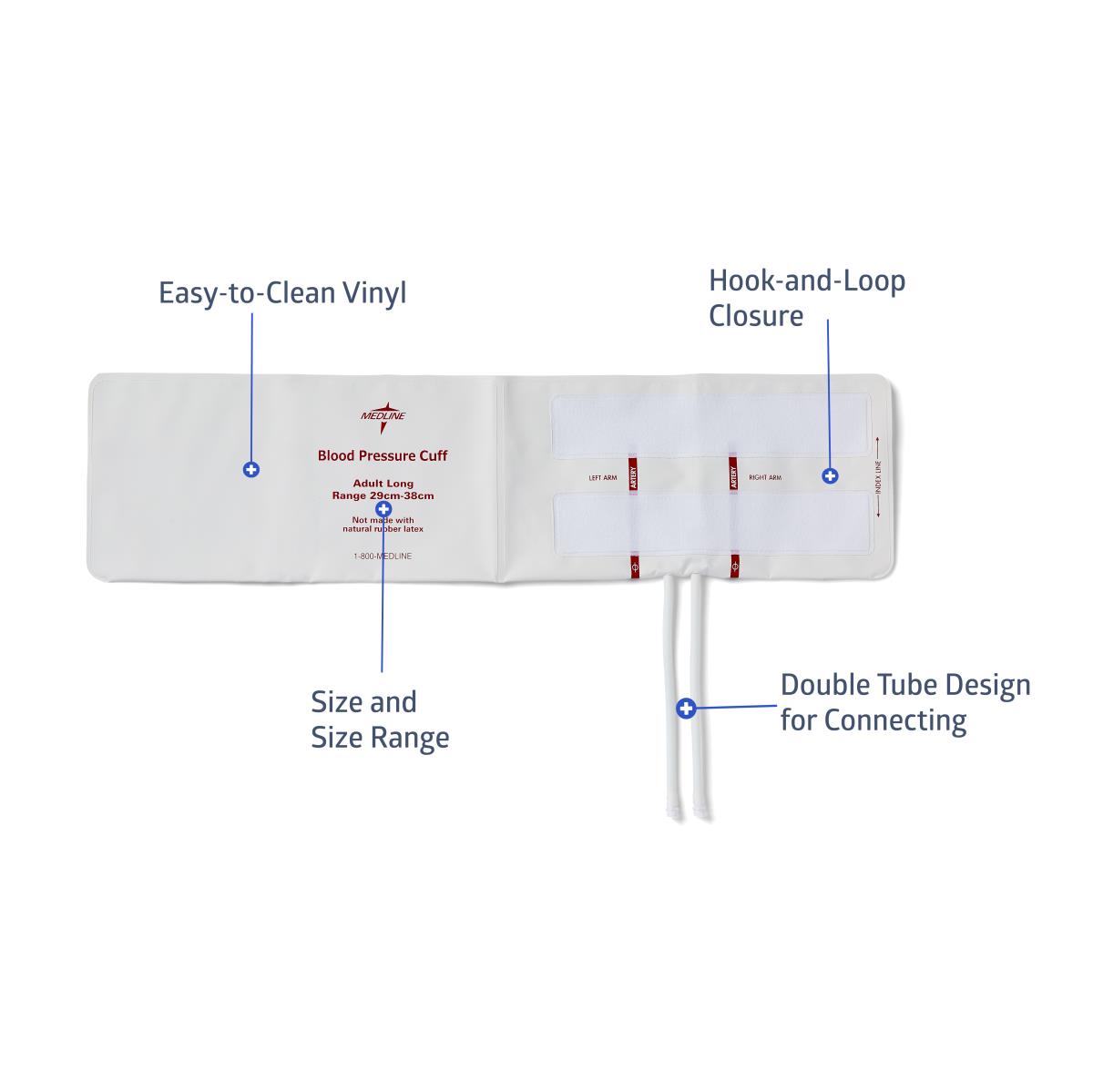 Medline Disposable Vinyl 2-Tube BP Cuffs with Marquette Connector | Medline