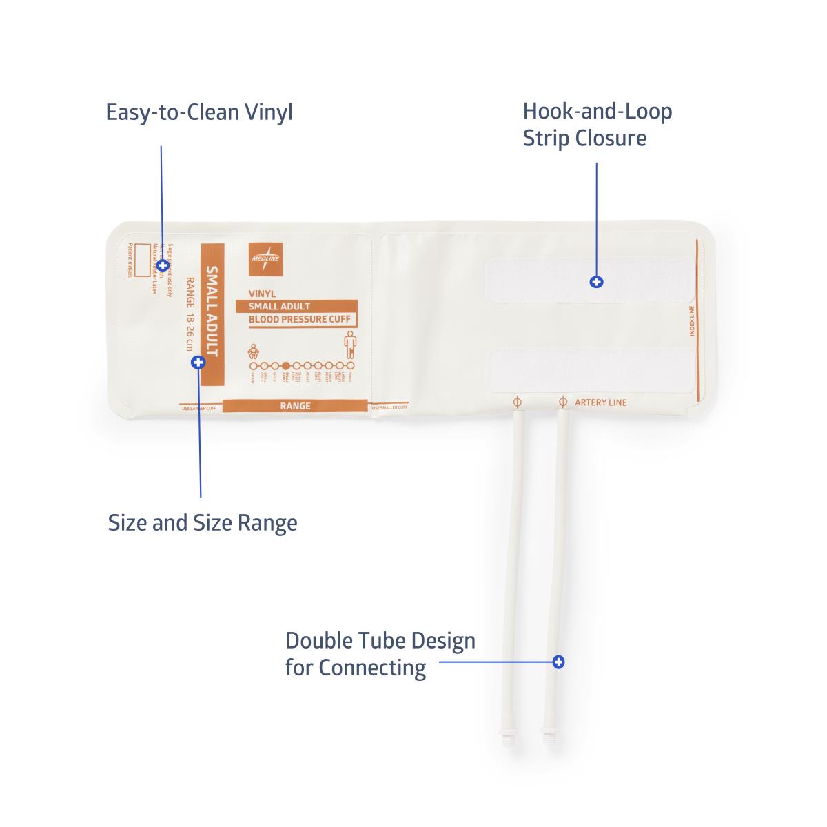 Medline Disposable Vinyl 2-Tube BP Cuffs with Screw Connector | Medline