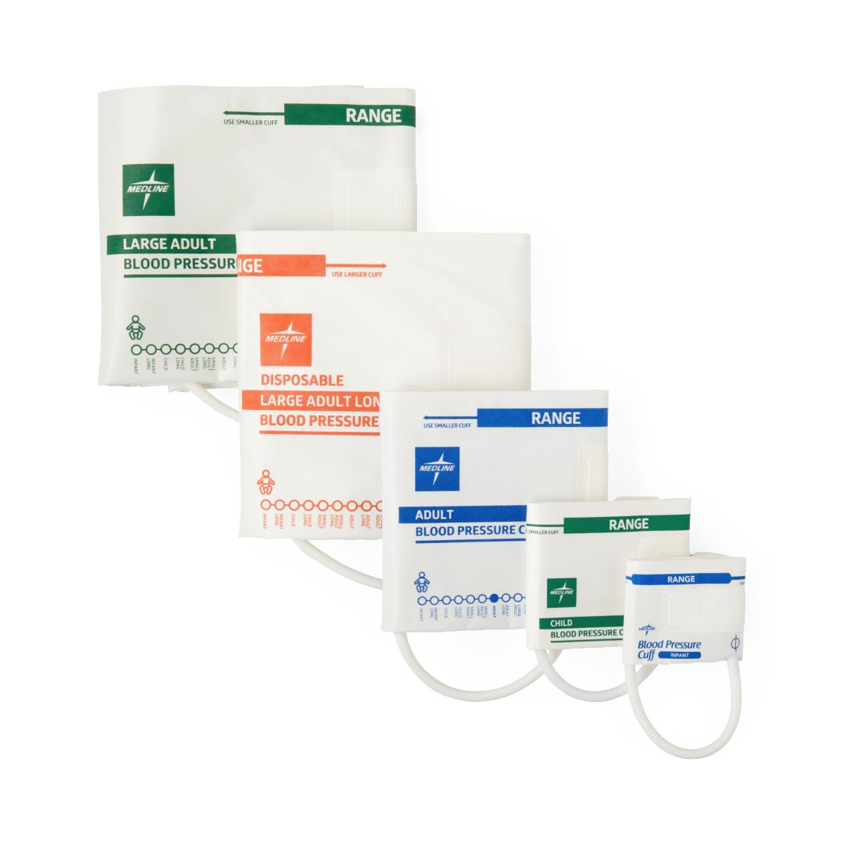 Medline Disposable Soft Cloth 1-Tube BP Cuffs with Luer Connector | Medline