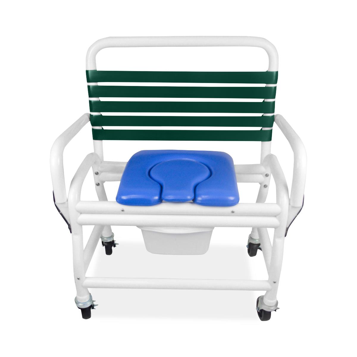 PVC Bariatric Shower Commode Chairs with Pail | Medline