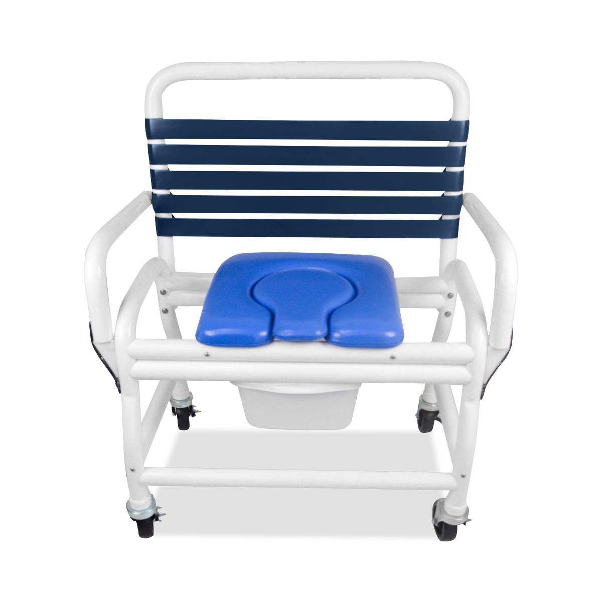 PVC Bariatric Shower Commode Chairs with Pail | Medline