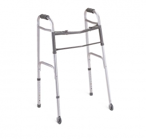 Medline Two-Button Folding Walkers with 3" Wheels | Medline Industries ...