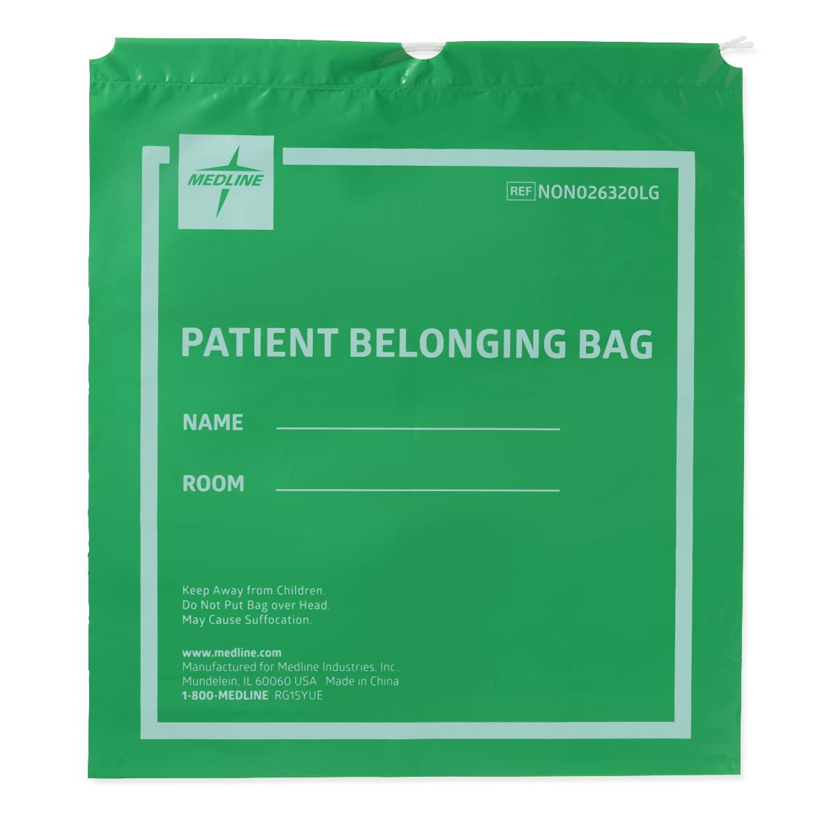 Medline Plastic Patient Belongings Bags with Drawstring | Medline