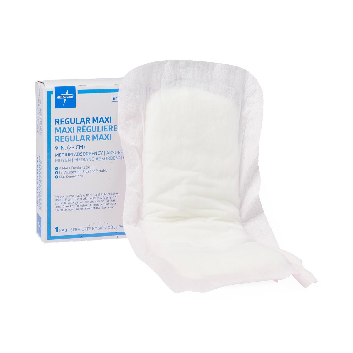 Medline Maxi Adhesive Sanitary Pads | Medline