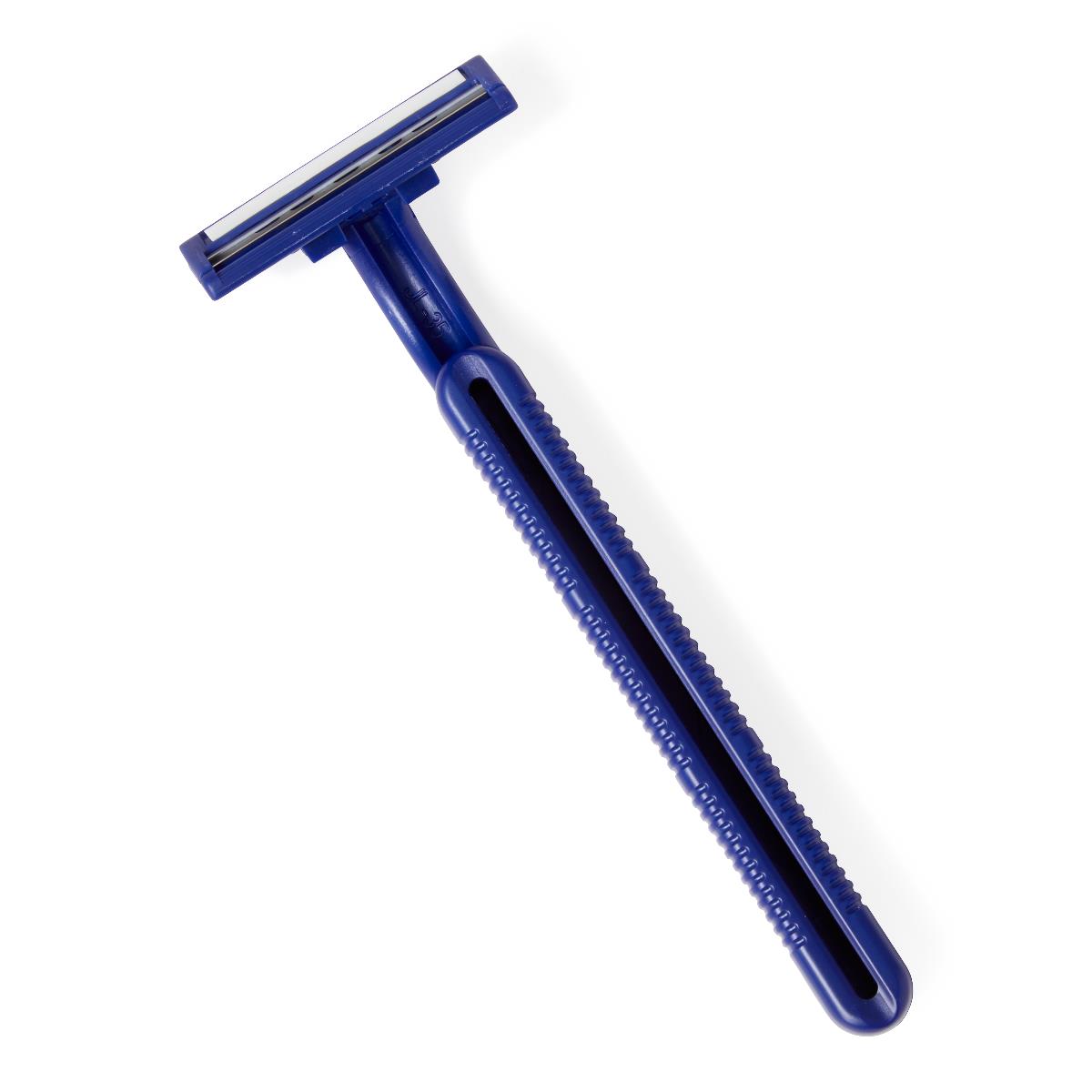 Medline Twin-Blade Disposable Facial Razors with Lubrication Strip ...