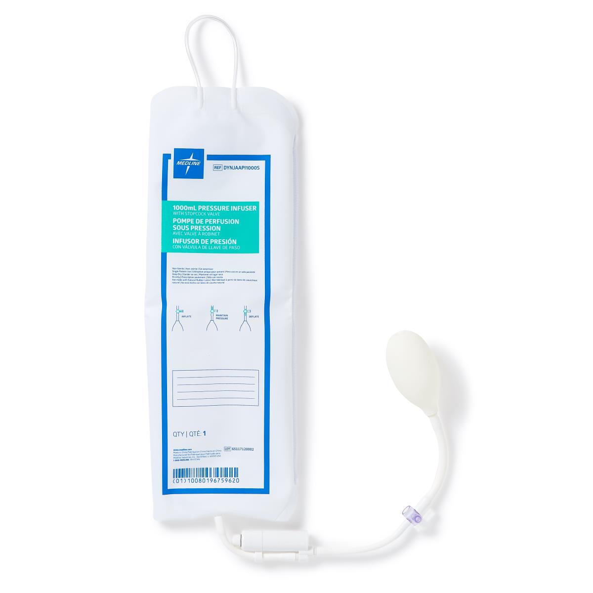 Medline Pressure Infusion Bag with Stopcock Valve | Medline