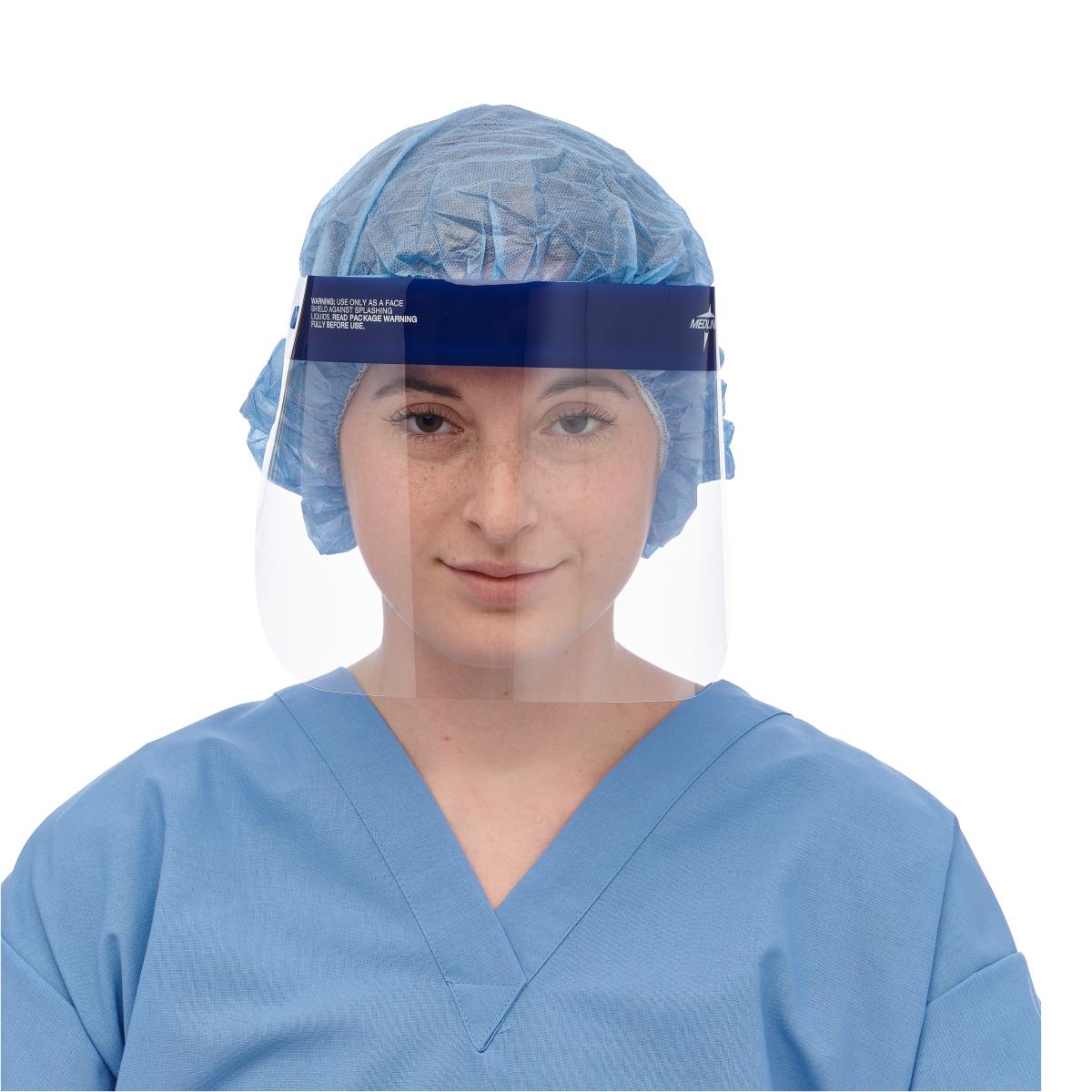 Medline 3/4 Length Face Shields with Foam Top and Elastic Band | Medline