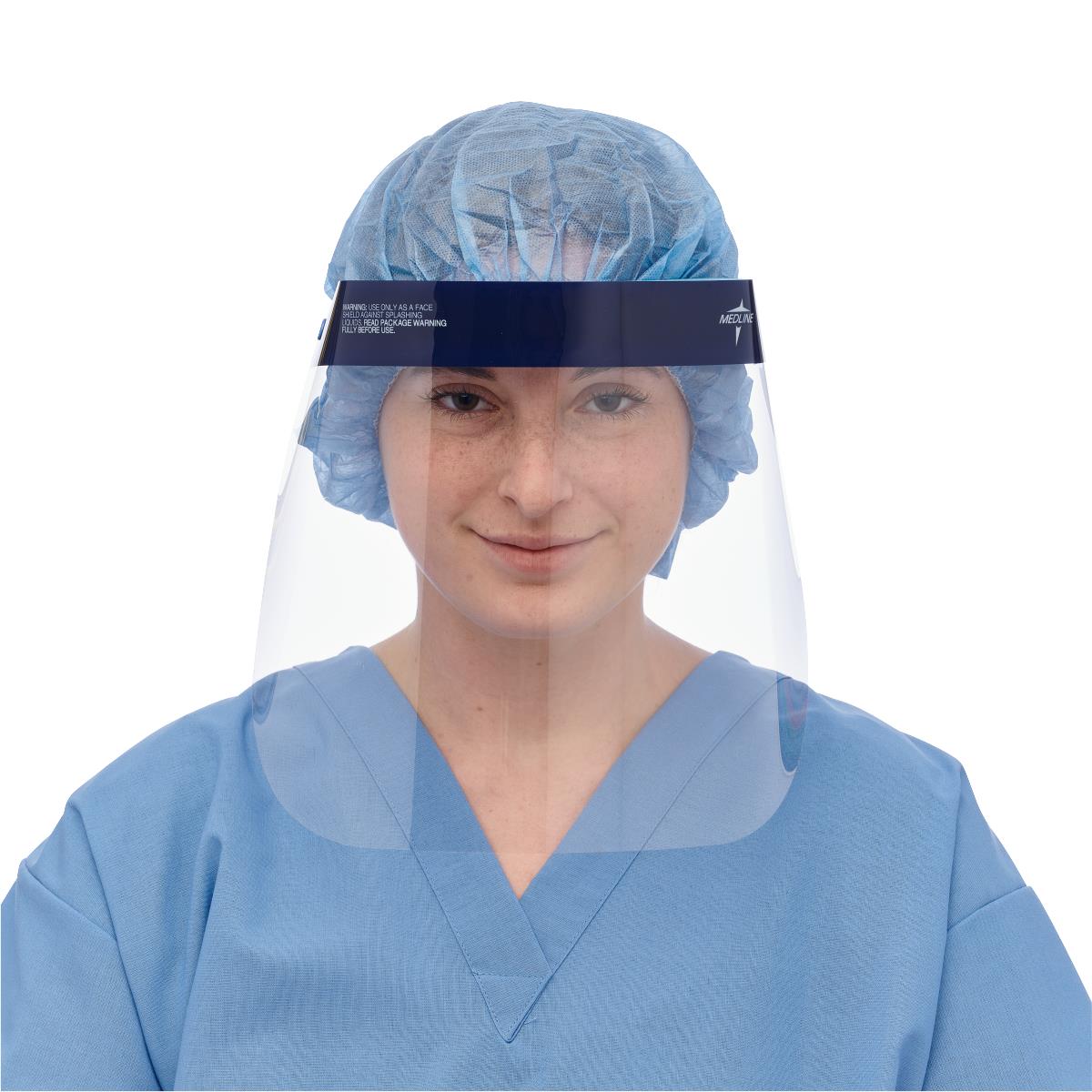 Medline Full Length Face Shields with Elastic Band | Medline