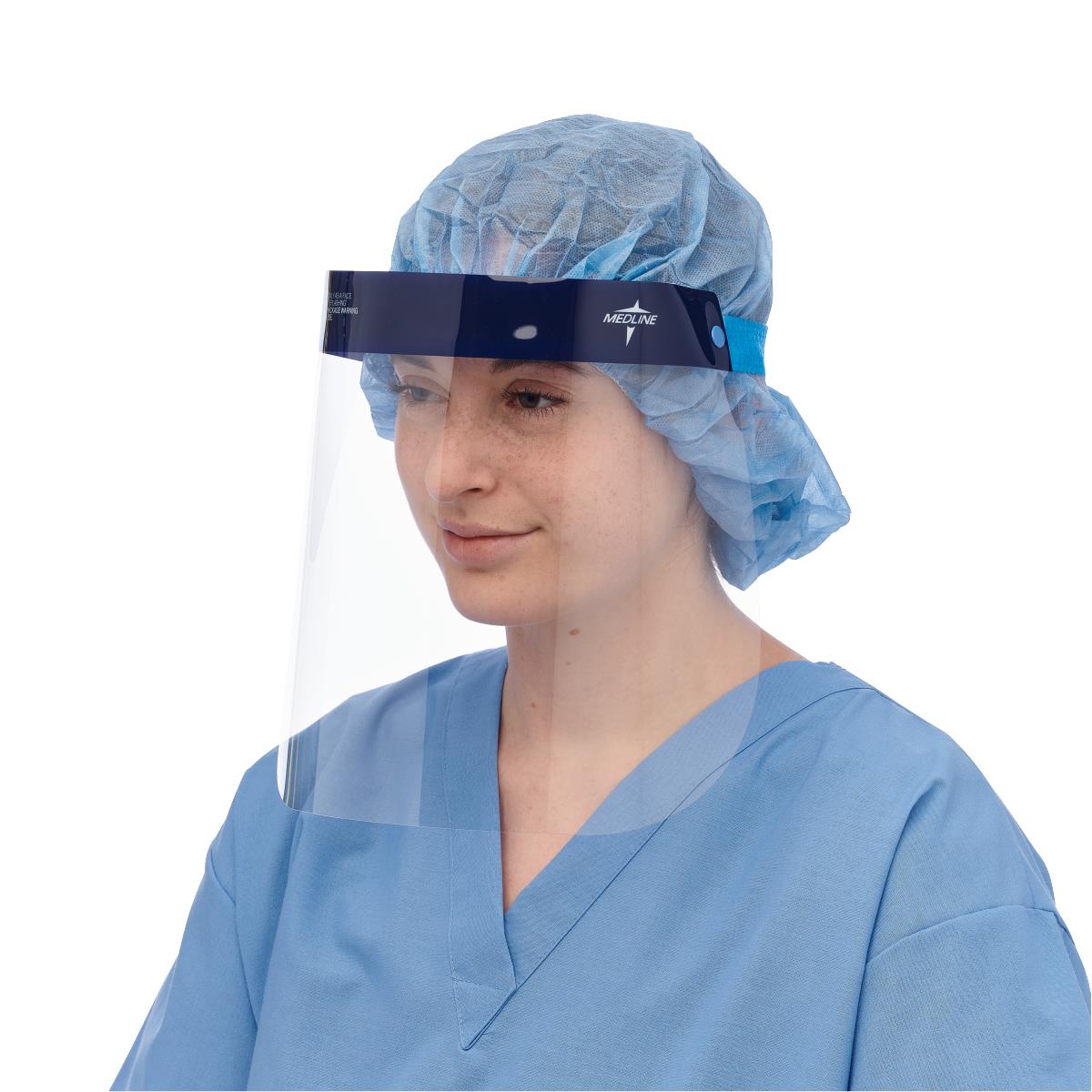 Medline Full Length Face Shields with Elastic Band | Medline