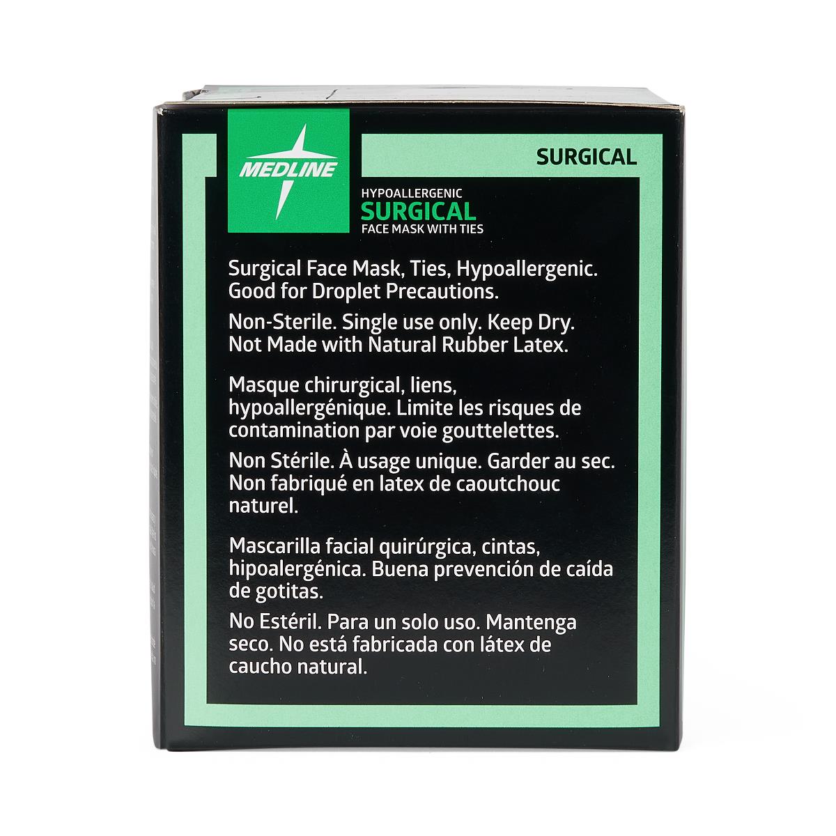 Medline ASTM Level 1 Surgical Mask with Hypoallergenic Filter and Ties ...