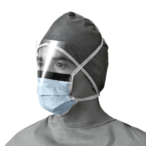 ASTM Level 1 Anti-Fog Surgical Mask with Eye Shield with Ties | Medline ...