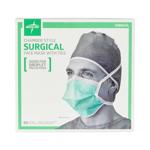 Medline ASTM Level 1 Duckbill-Style Surgical Face Mask with Ties | Medline