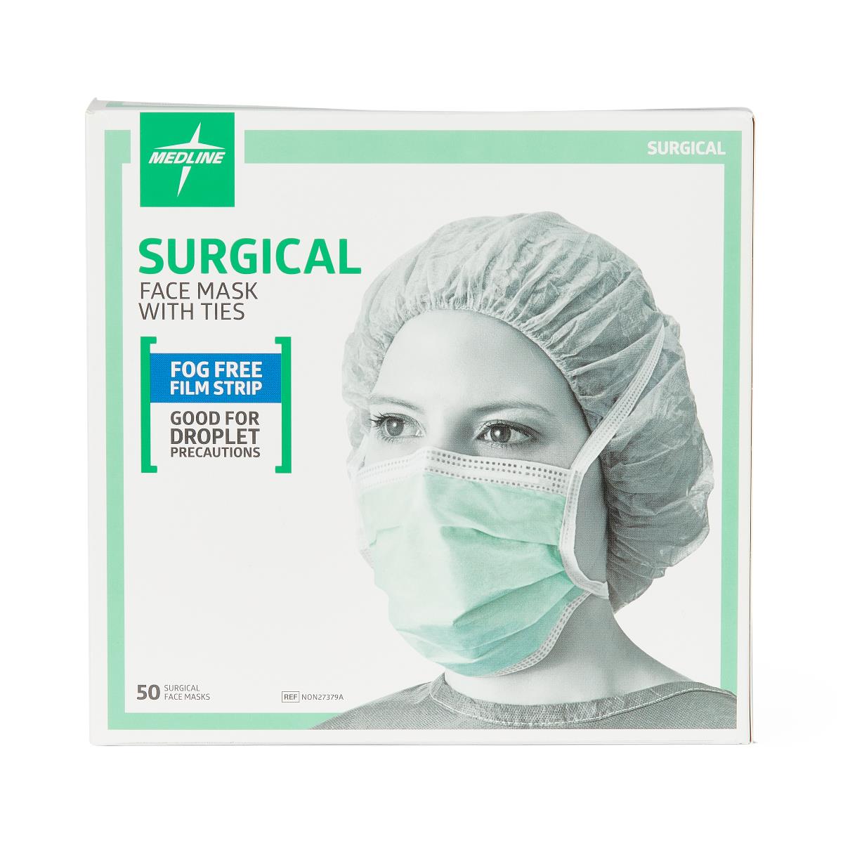 Medline ASTM Level 1 Surgical Face Mask with Anti-Fog and Ties | Medline